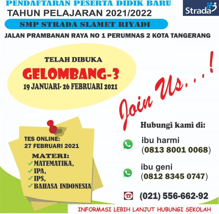 Info SMP Slamet Riyadi | SMP Strada Slamet Riyadi
